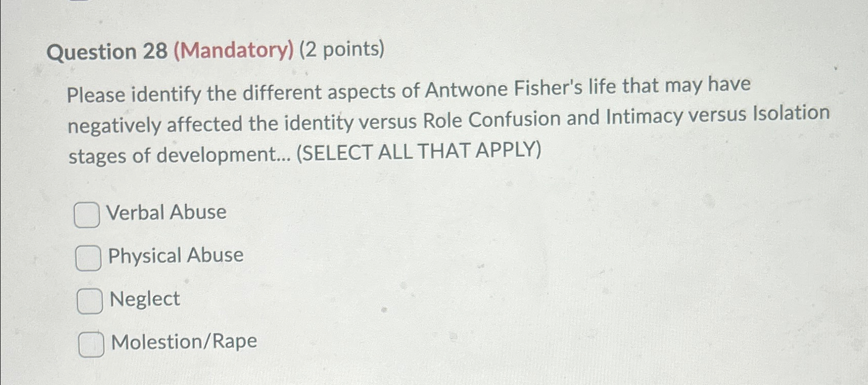 Solved Question 28 (Mandatory) (2 points)Please identify | Chegg.com Solved Question 28 (Mandatory) (2 points)Please identify | Chegg.com
