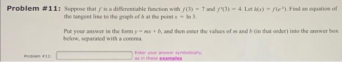 Solved Problem #11: Suppose that f is a differentiable | Chegg.com