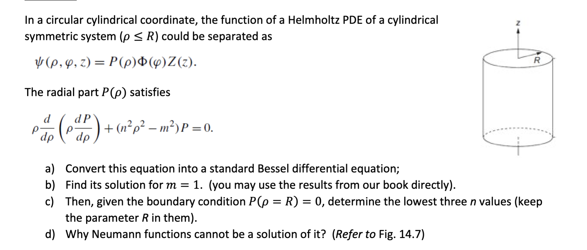 In a circular cylindrical coordinate, the function of | Chegg.com