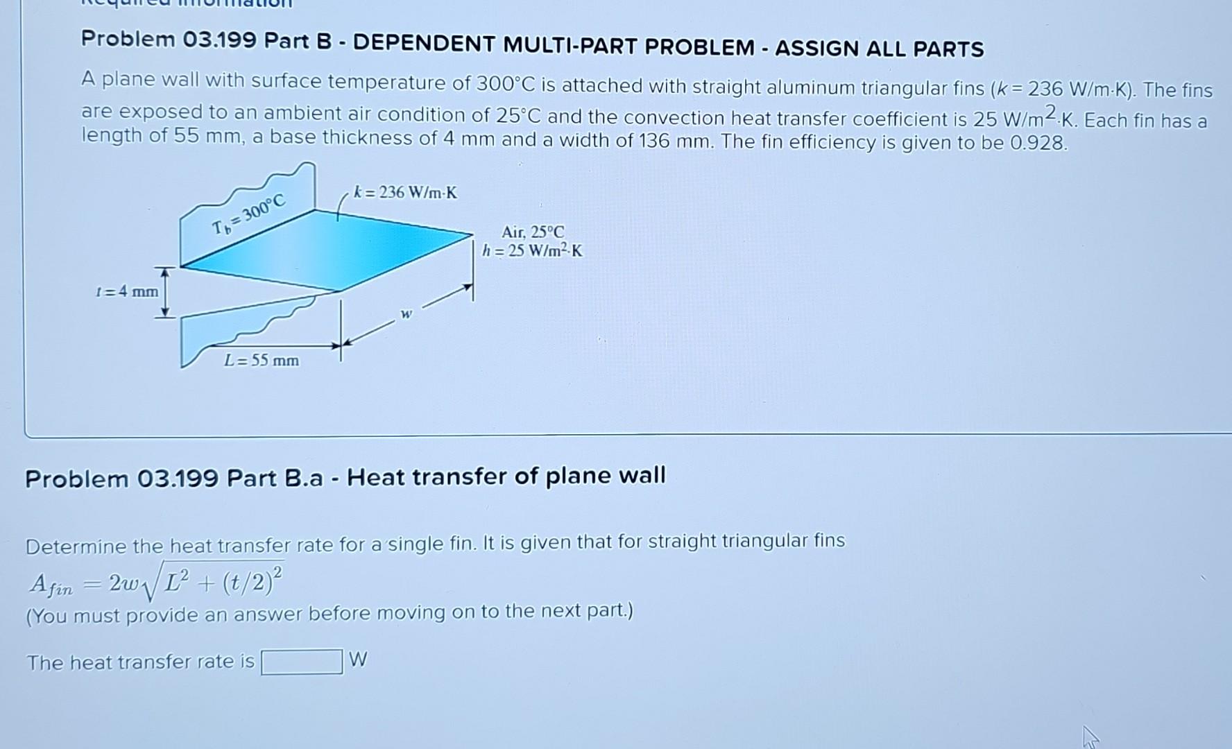 Solved A plane wall with surface temperature of 300∘C is | Chegg.com