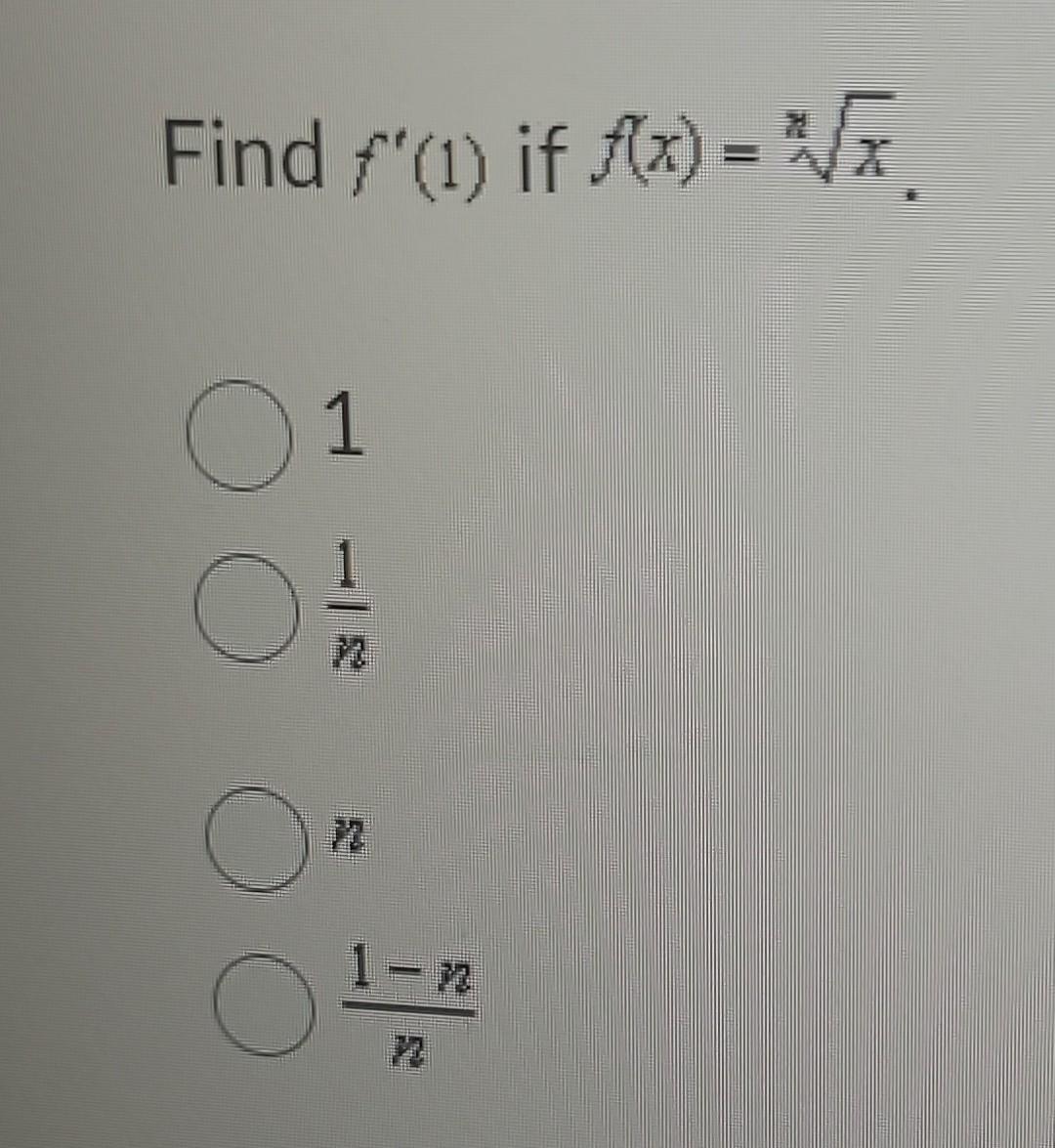 Solved f′(3) if f(x)=33x+3 391 1 3+3 39f′(1) if f(x)=nx 1 n1 | Chegg.com