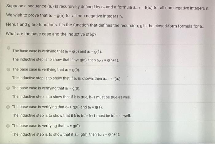Solved Suppose a sequence (aa) is recursively defined by ao | Chegg.com