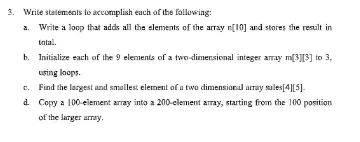 Solved Write loops that perform each of the following | Chegg.com