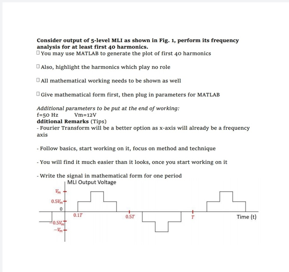 Solved Consider output of 5-level MLI as shown in Fig. 1, | Chegg.com