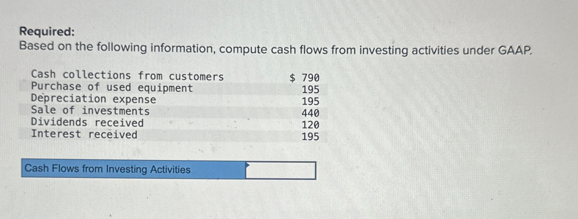 Solved Required:Based on the following information, compute | Chegg.com