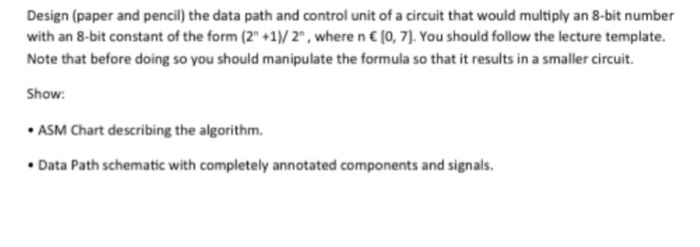 Design (paper and pencil) the data path and control | Chegg.com