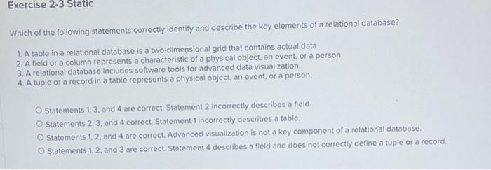 Solved Which of the following statements correctly identify | Chegg.com