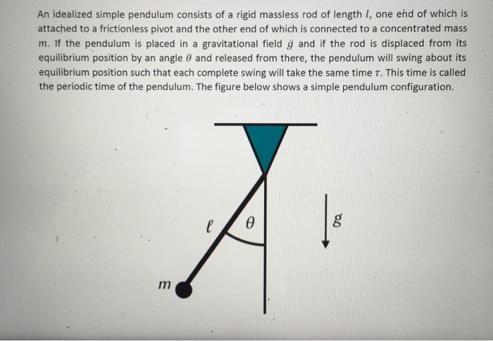 Solved An idealized simple pendulum consists of a rigid | Chegg.com