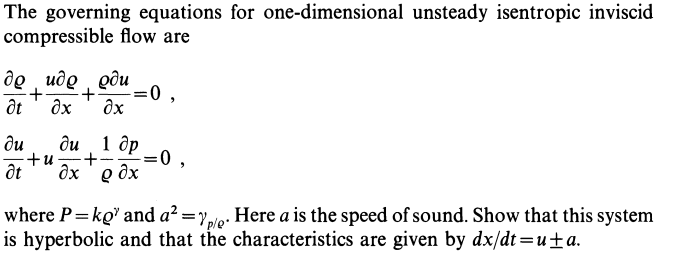 Solved The governing equations for one-dimensional unsteady | Chegg.com