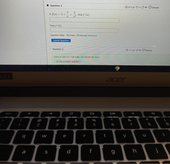 Solved Question 3 B0/1 pt 4 899 Details 5 7 If f(x) = 3+ + 2 | Chegg.com Solved Question 3 B0/1 pt 4 899 Details 5 7 If f(x) = 3+ + 2 | Chegg.com