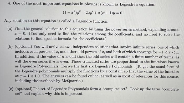 Solved 4. One of the most important equations in physics is | Chegg.com