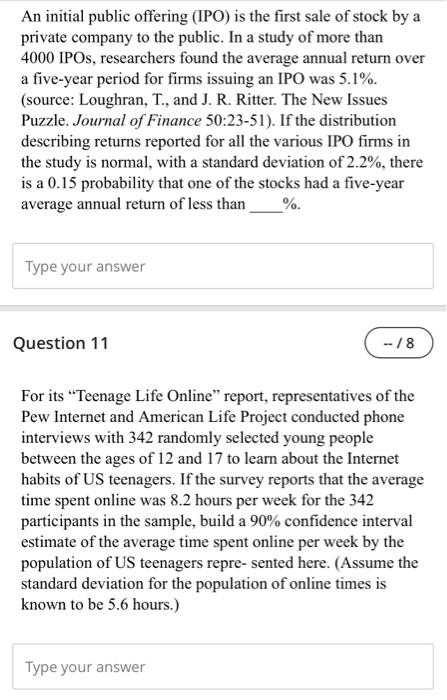 Solved An initial public offering (IPO) is the first sale of | Chegg.com