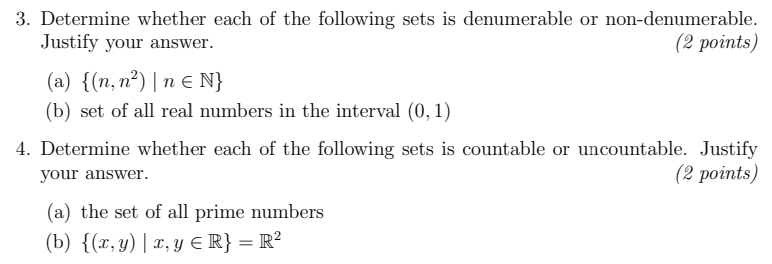 Solved 3. Determine whether each of the following sets is | Chegg.com