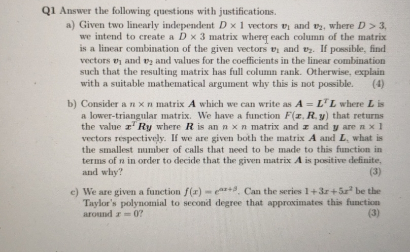 Solved Q1 ﻿Answer the following questions with | Chegg.com