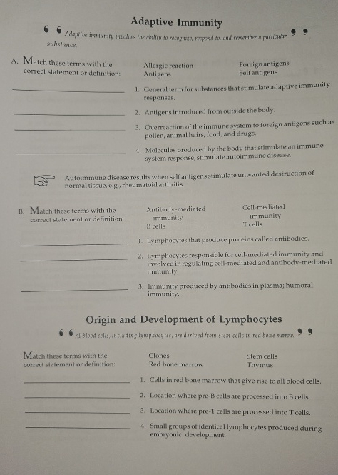 Solved Adaptive Immunity66 ﻿Addprive immunity inudues the | Chegg.com