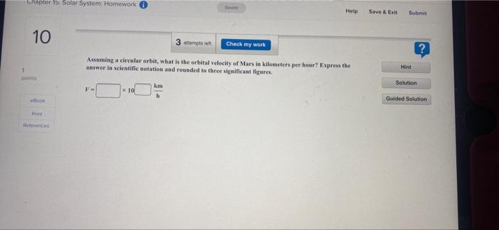 Solved Chapter 15 Solar System: Homework Seved Help Save & | Chegg.com
