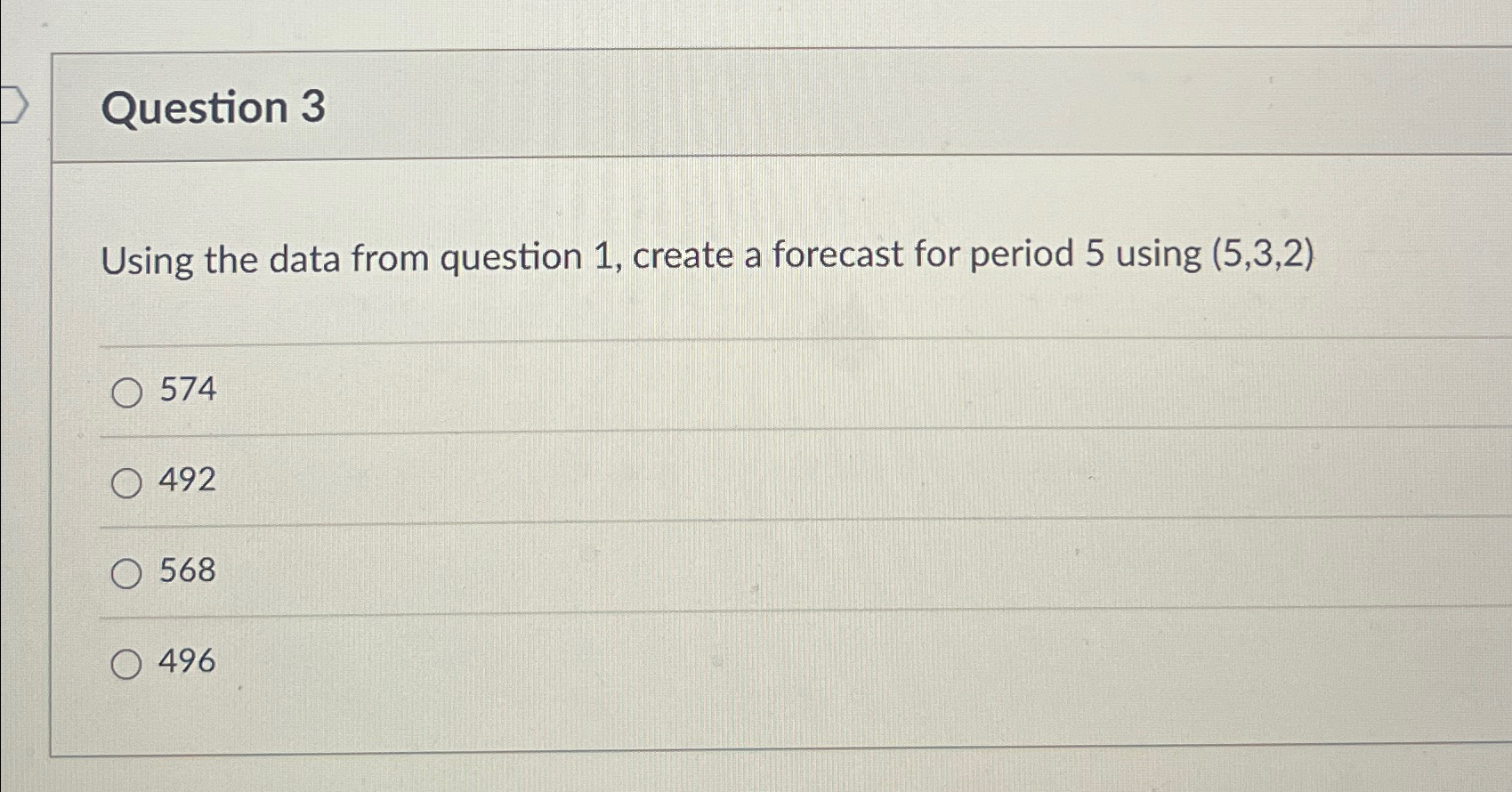 Solved Question 3Using the data from question 1 , ﻿create a | Chegg.com