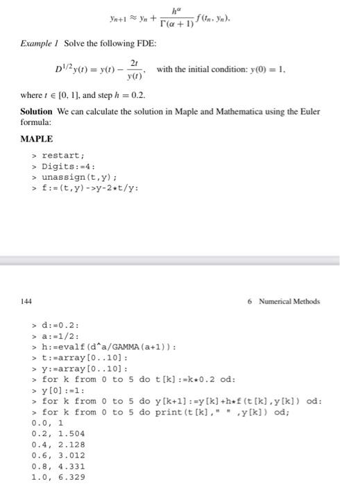 Solved please change the maple code to python code for this | Chegg.com