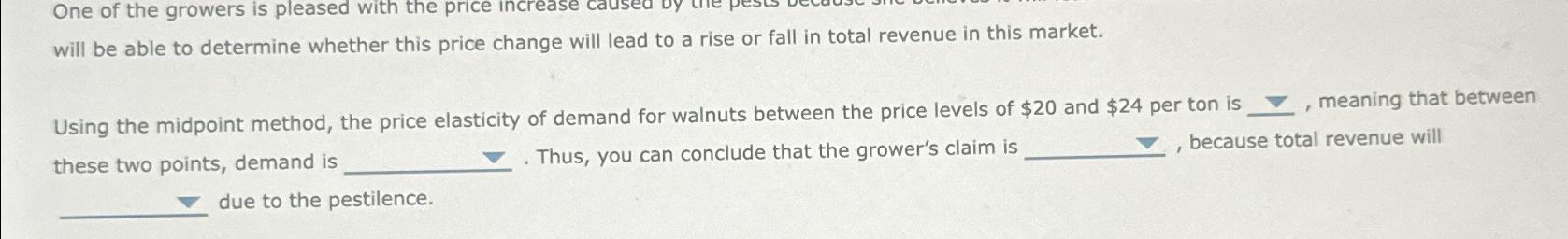 Solved will be able to determine whether this price change | Chegg.com