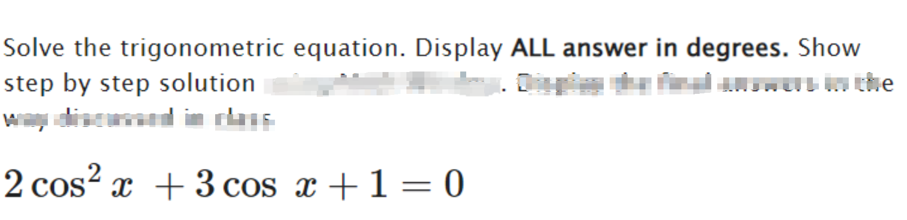 Solved Solve the trigonometric equation. Display ALL answer | Chegg.com