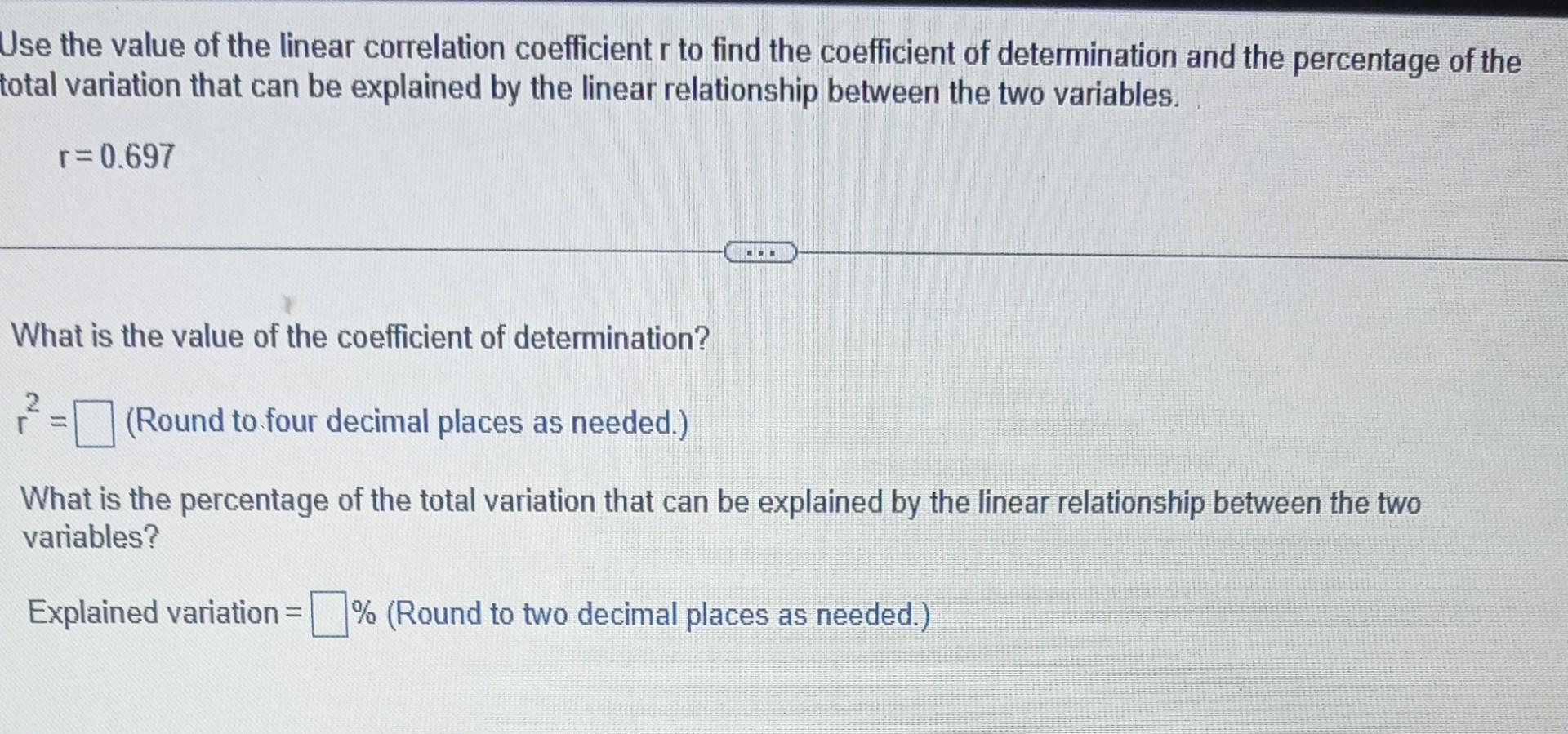Solved Use the value of the linear correlation coefficient r | Chegg.com