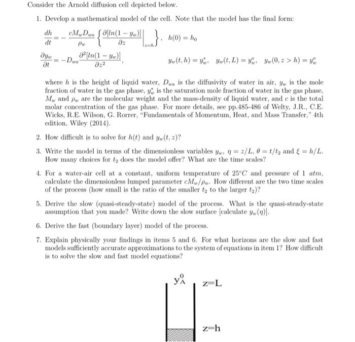Consider the Arnold diffusion cell depicted below. 1. | Chegg.com