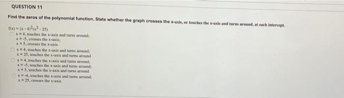 Solved Find the zeros of the polynomial function, State | Chegg.com