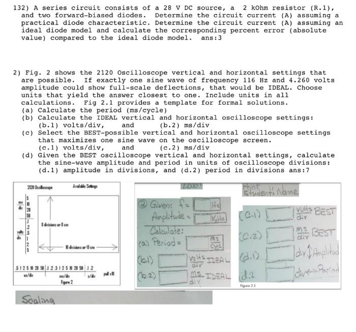 132) A series circuit consists of a 28 V DC source, a | Chegg.com