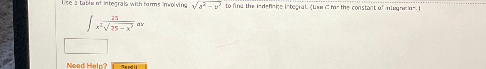 Solved Use a table of integrals with forms involving a2-u22 | Chegg.com