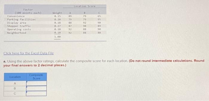 Solved Click here for the Excel Data File o. Using the above | Chegg.com