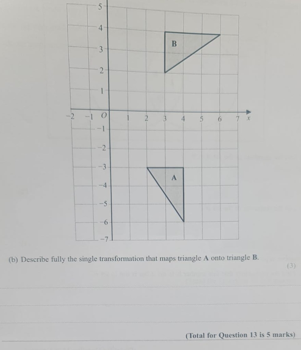 Solved B ﻿describe Fully The Single Transformation That