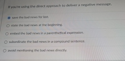 Solved If you're using the direct approach to deliver a | Chegg.com