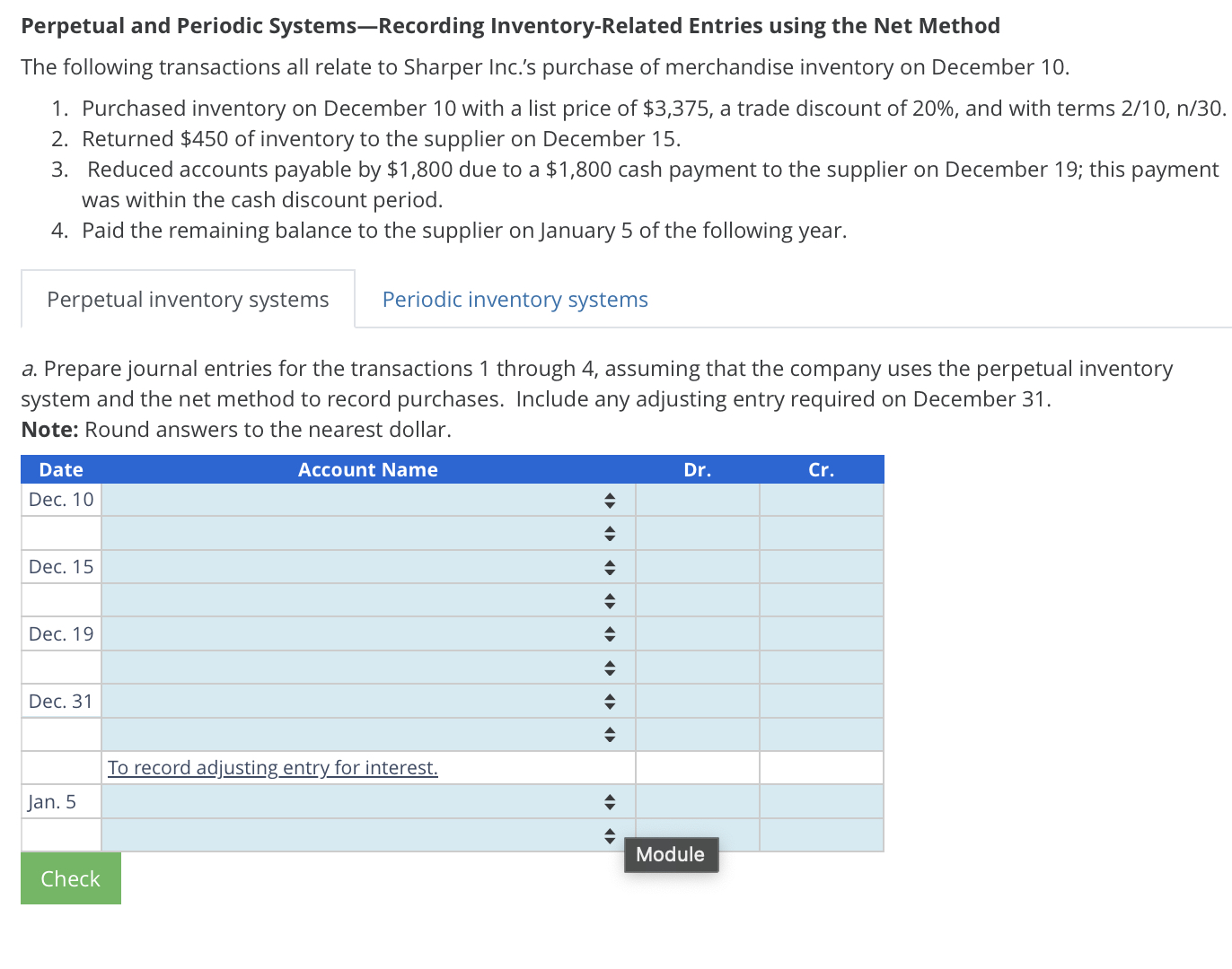 Solved Perpetual and Periodic Systems-Recording | Chegg.com
