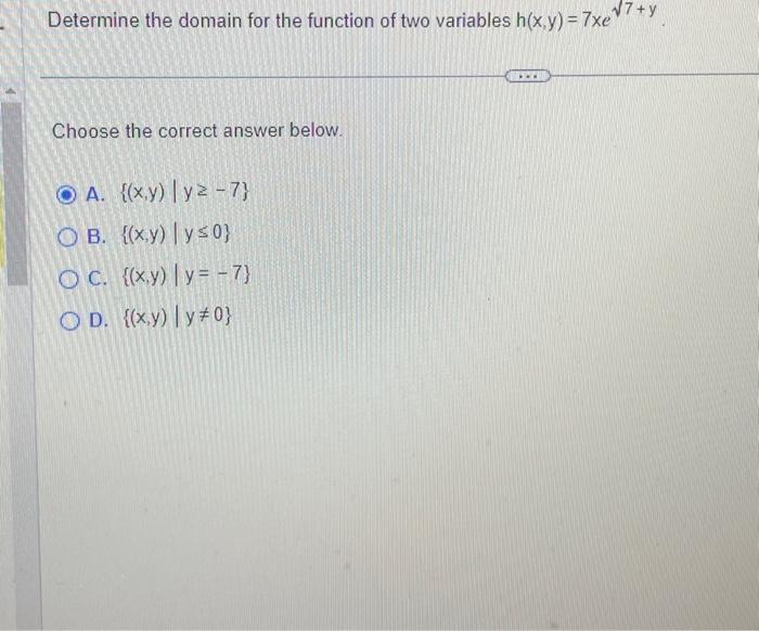 Solved Determine the domain for the function of two | Chegg.com