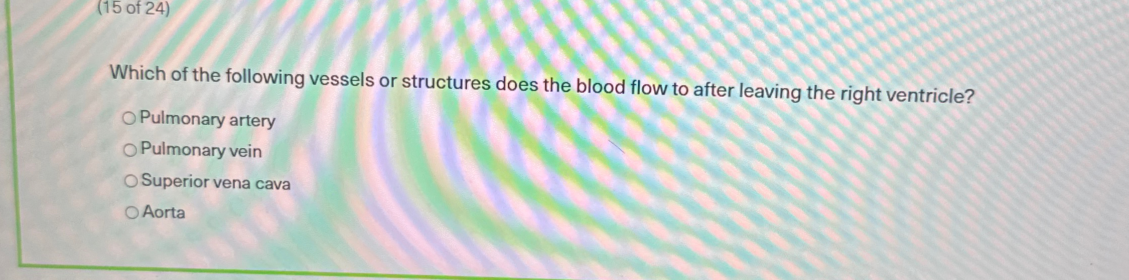 Solved Which of the following vessels or structures does the | Chegg.com