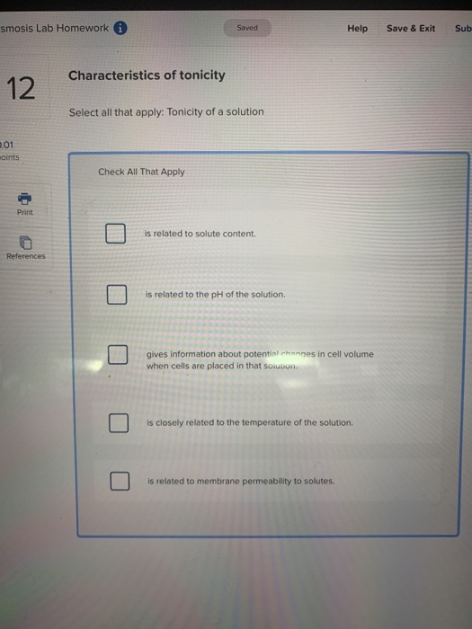 Solved smosis Lab Homework Saved Help Save & Exit Sub | Chegg.com