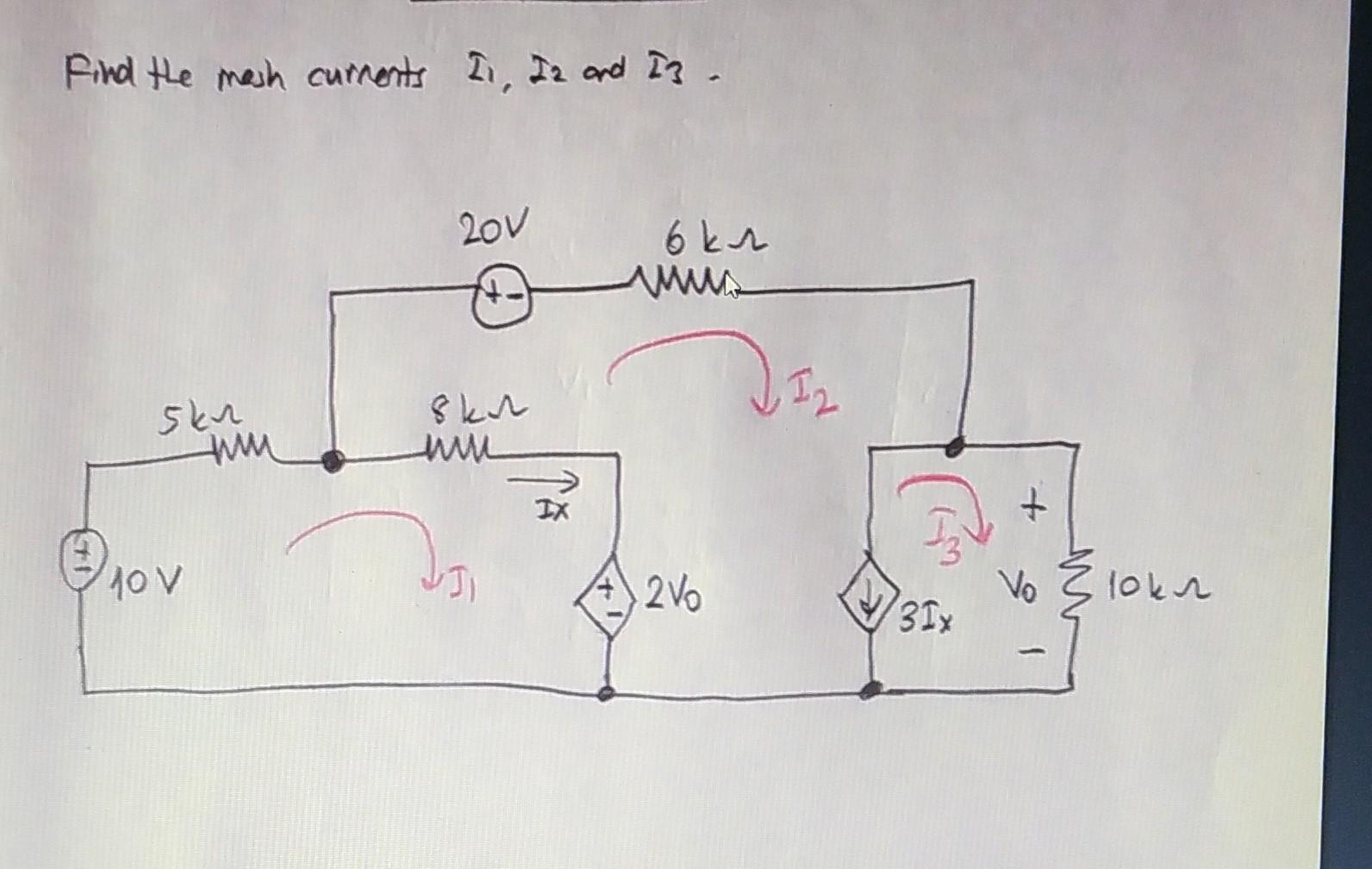 Solved Find the mash currents I1,I2 and I3. | Chegg.com