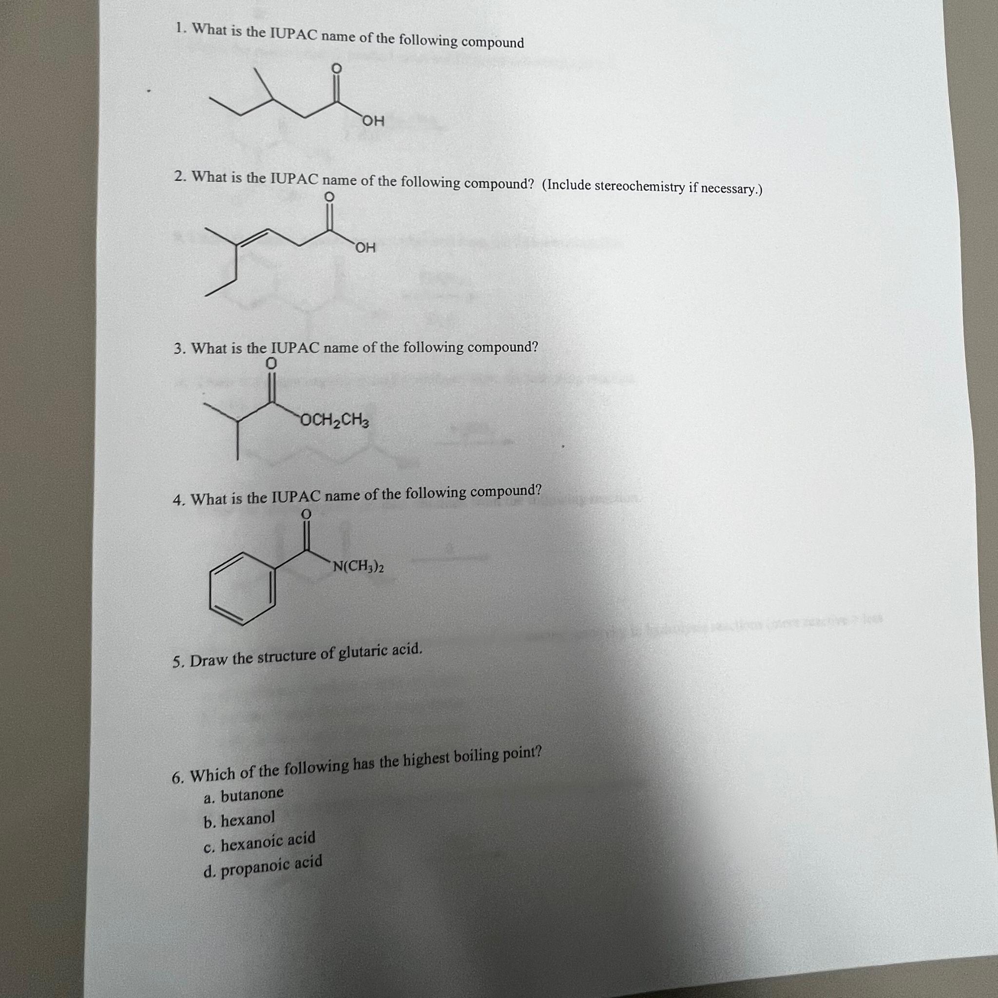 Solved What is the IUPAC name of the following compoundWhat | Chegg.com