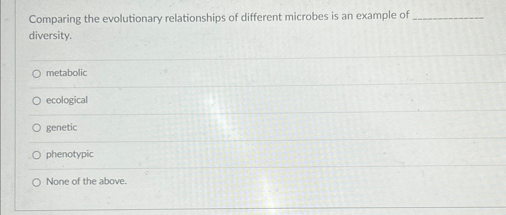 Solved Comparing the evolutionary relationships of different | Chegg.com