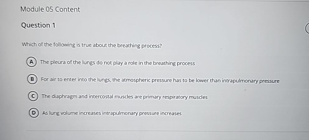 Solved Module 05 ﻿ContentQuestion 1Which of the following is | Chegg.com