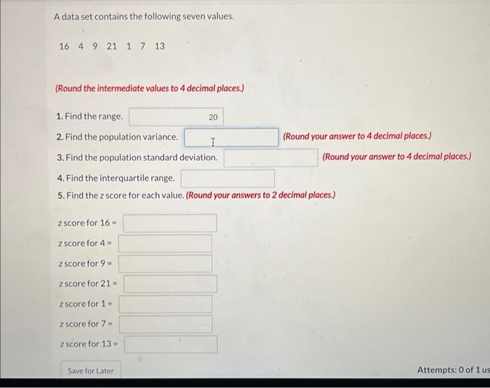 Solved A data set contains the following seven values. | Chegg.com
