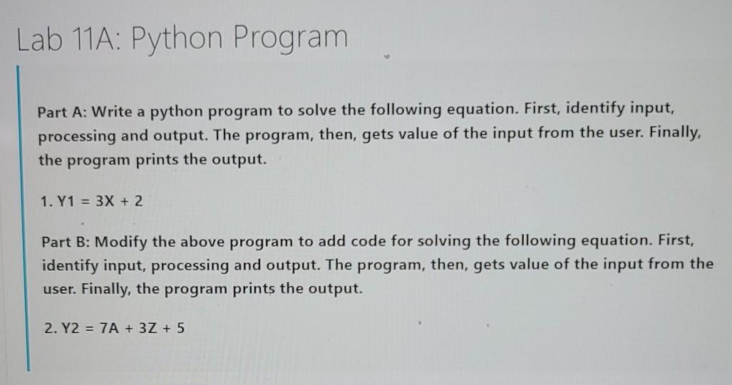 Solved Lab 11A: Python Program Part A: Write a python | Chegg.com
