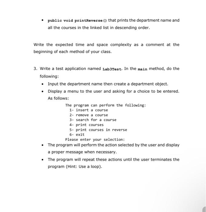 Solved Lab Exercise: Implement the following classes: 1. | Chegg.com