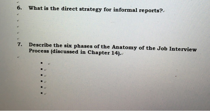 Solved What is the direct strategy for informal reports? | Chegg.com