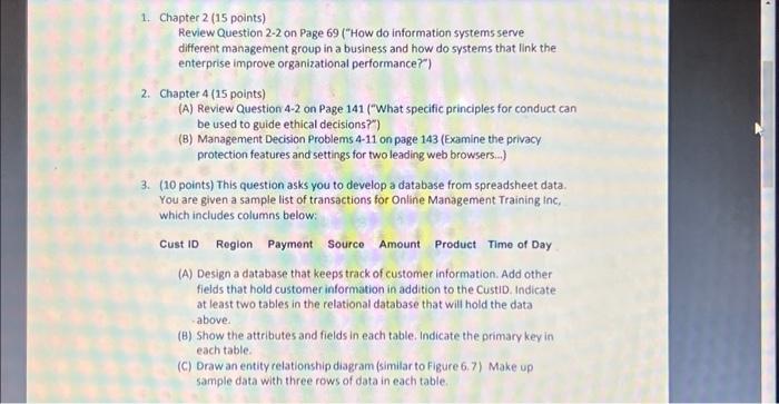 Solved 1. Chapter 2 (15 points) Review Question 2-2 on Page | Chegg.com