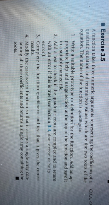 Solved 03.A, O Exercise 3.5 A function takes three numeric | Chegg.com