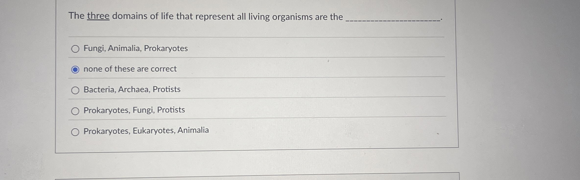 The three domains of life that represent all living | Chegg.com