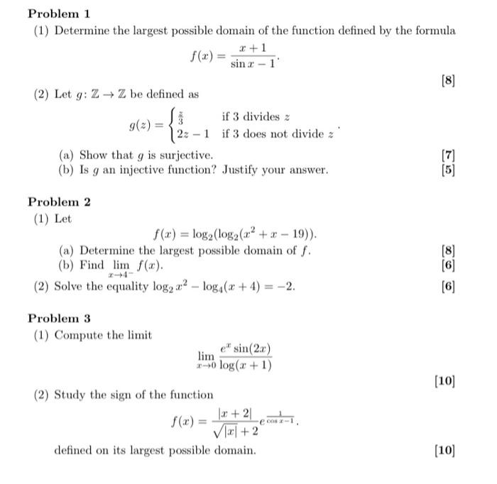Solved Problem 1 1 Let F And G Be Real Valued Functions