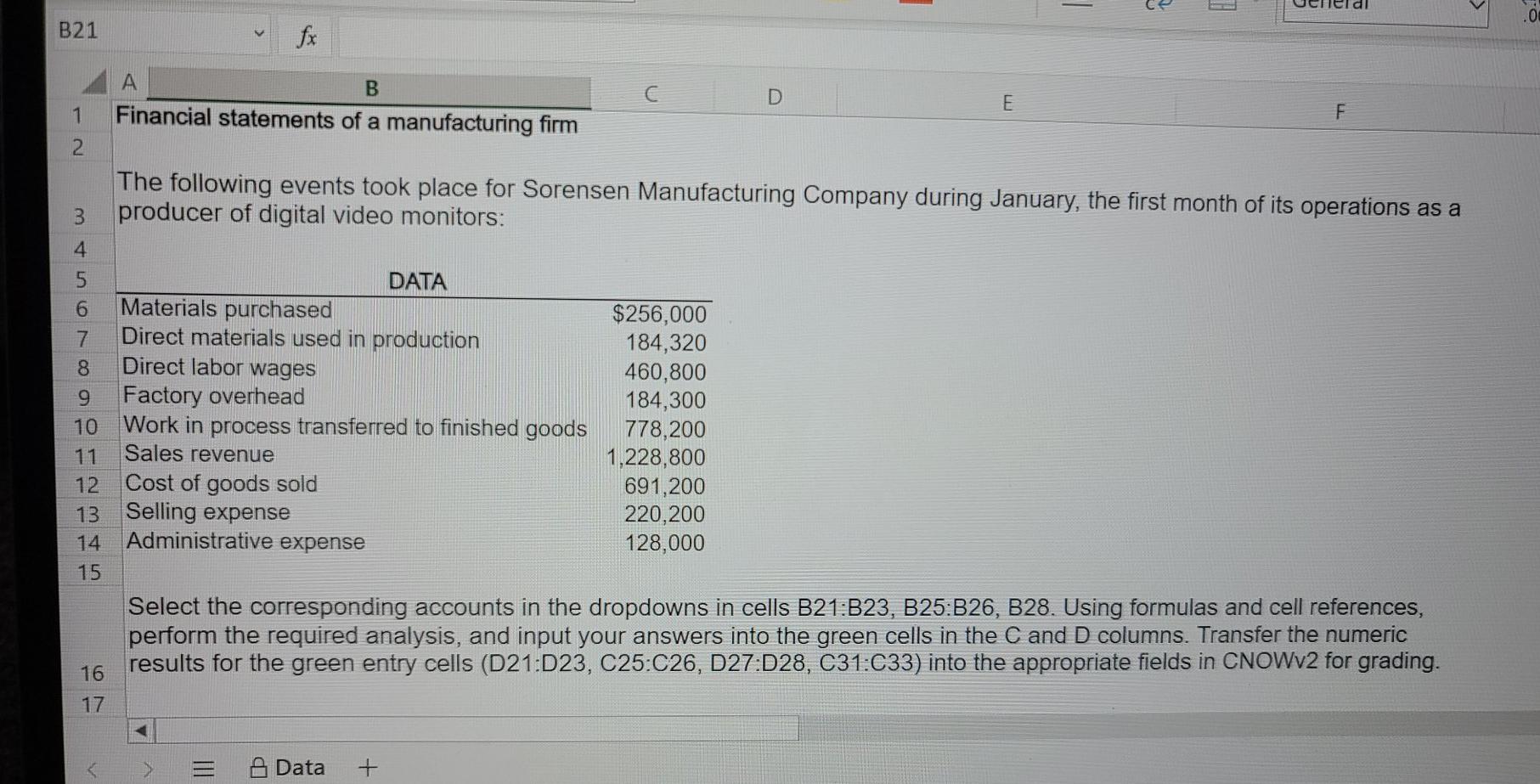 Solved Financial statements of a manufacturing firm The | Chegg.com