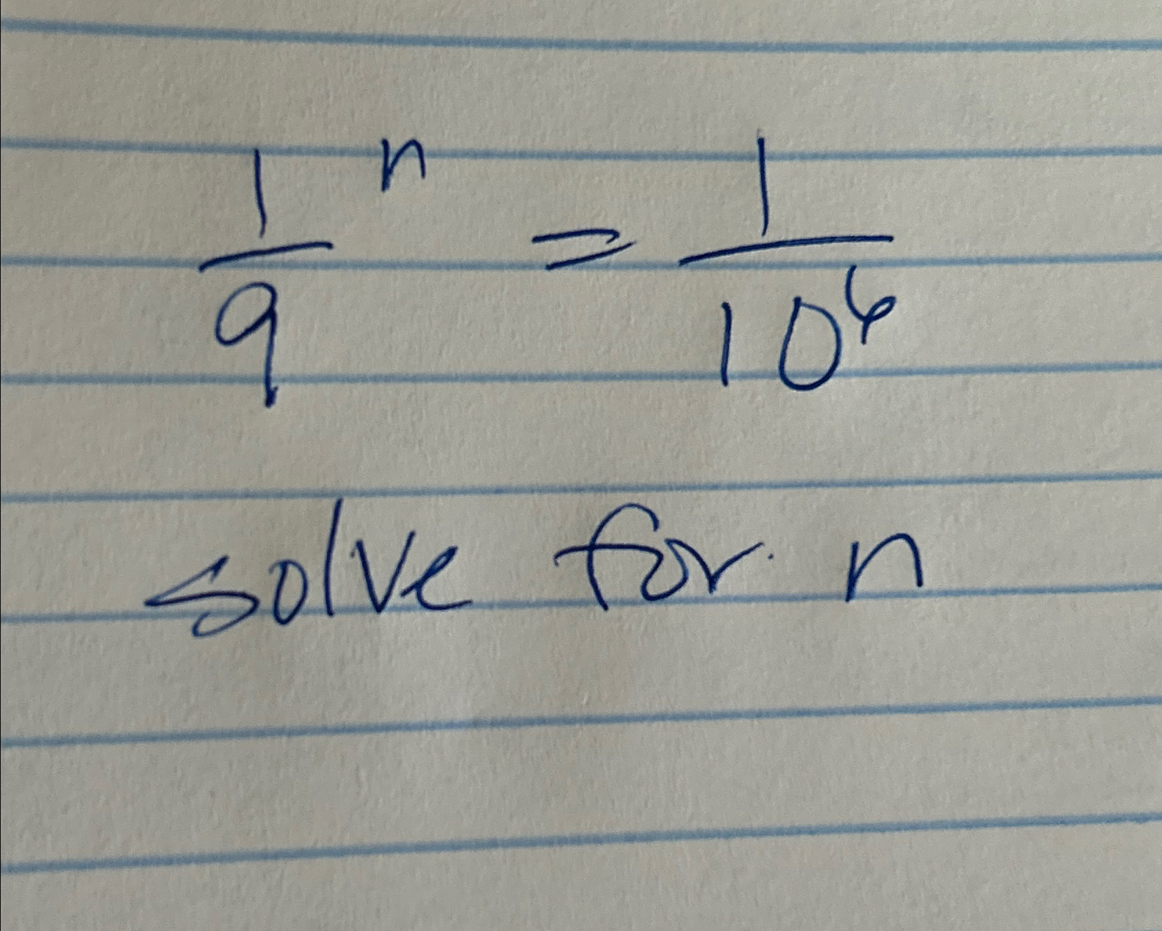Solved 1(9)n=1106solve for n | Chegg.com